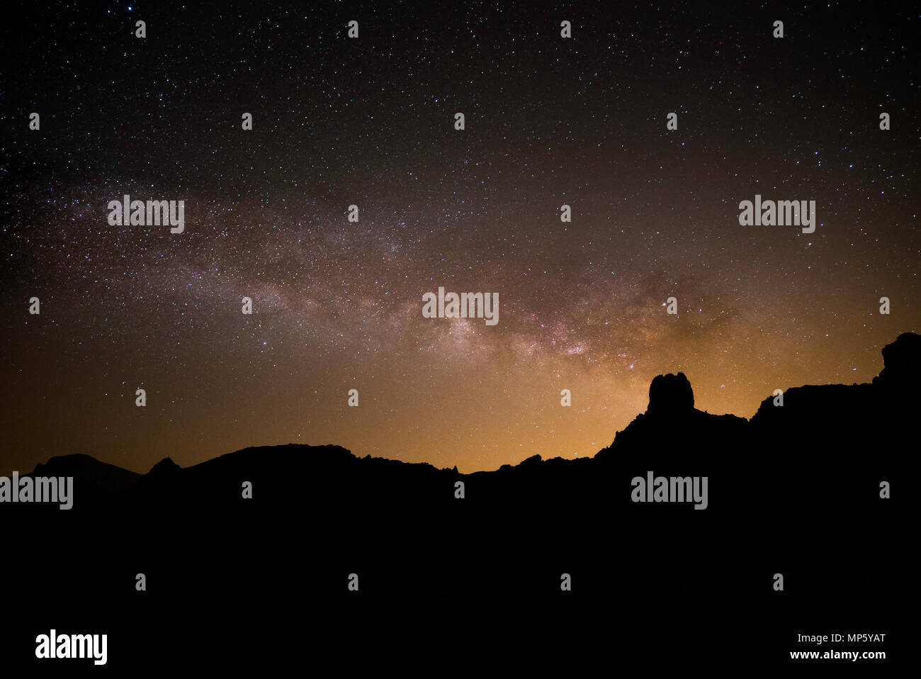 The beautiful night sky of Tenerife with a Calima in the sky causing ...