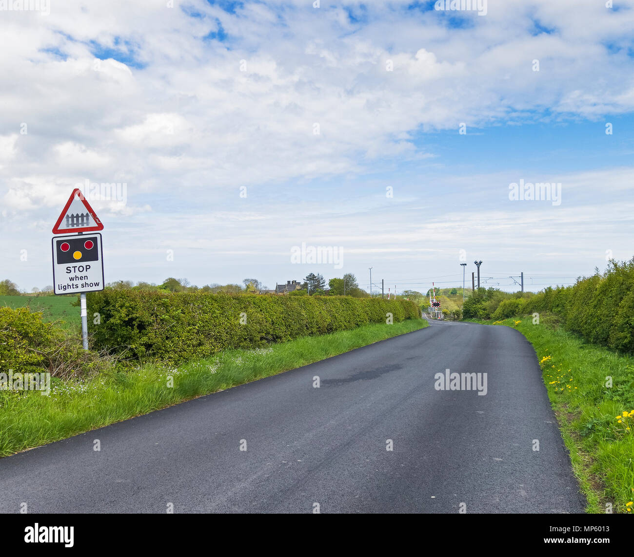 Level crossing uk road sign hi-res stock photography and images - Alamy