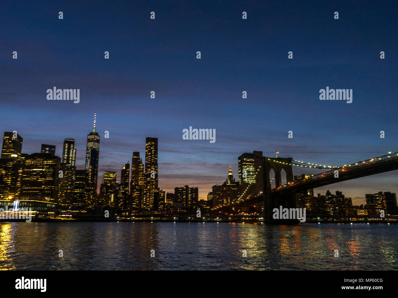 New York skyline at night Stock Photo - Alamy