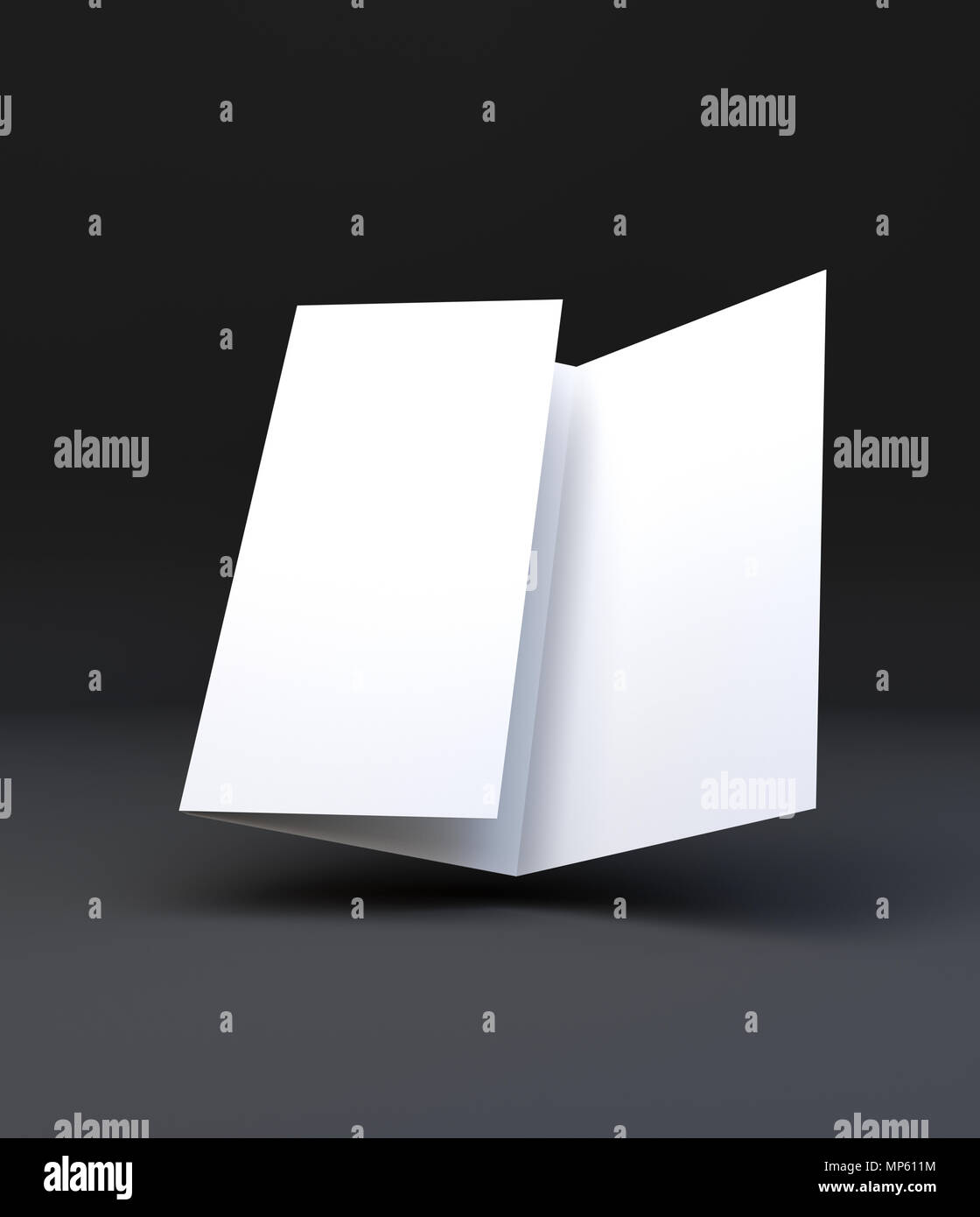 Tri-fold leaflet A4 mockup, DL brochure, DL flyer, 3D rendering Stock ...