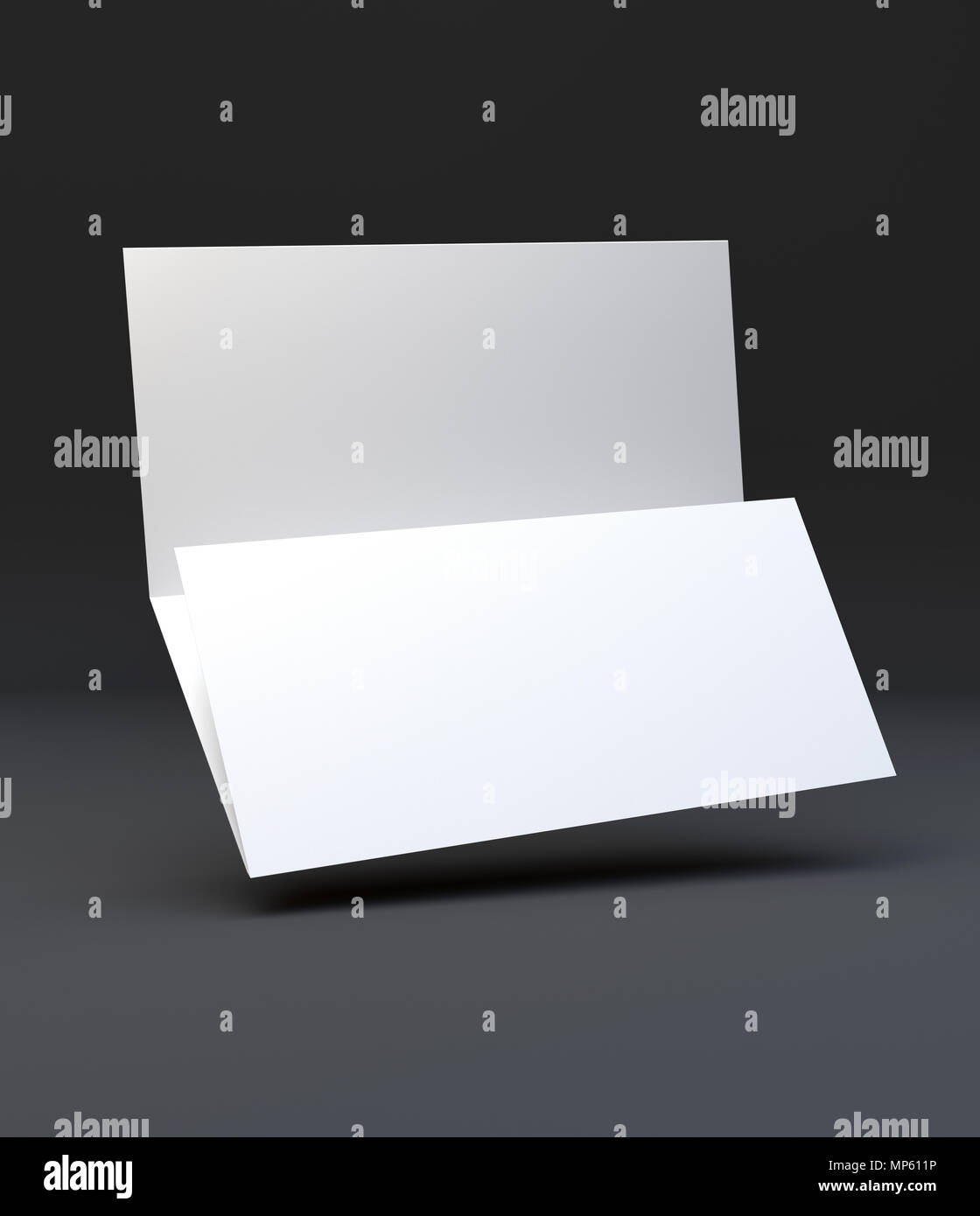 Tri-fold leaflet A4 mockup, DL brochure, DL flyer, 3D rendering Stock ...