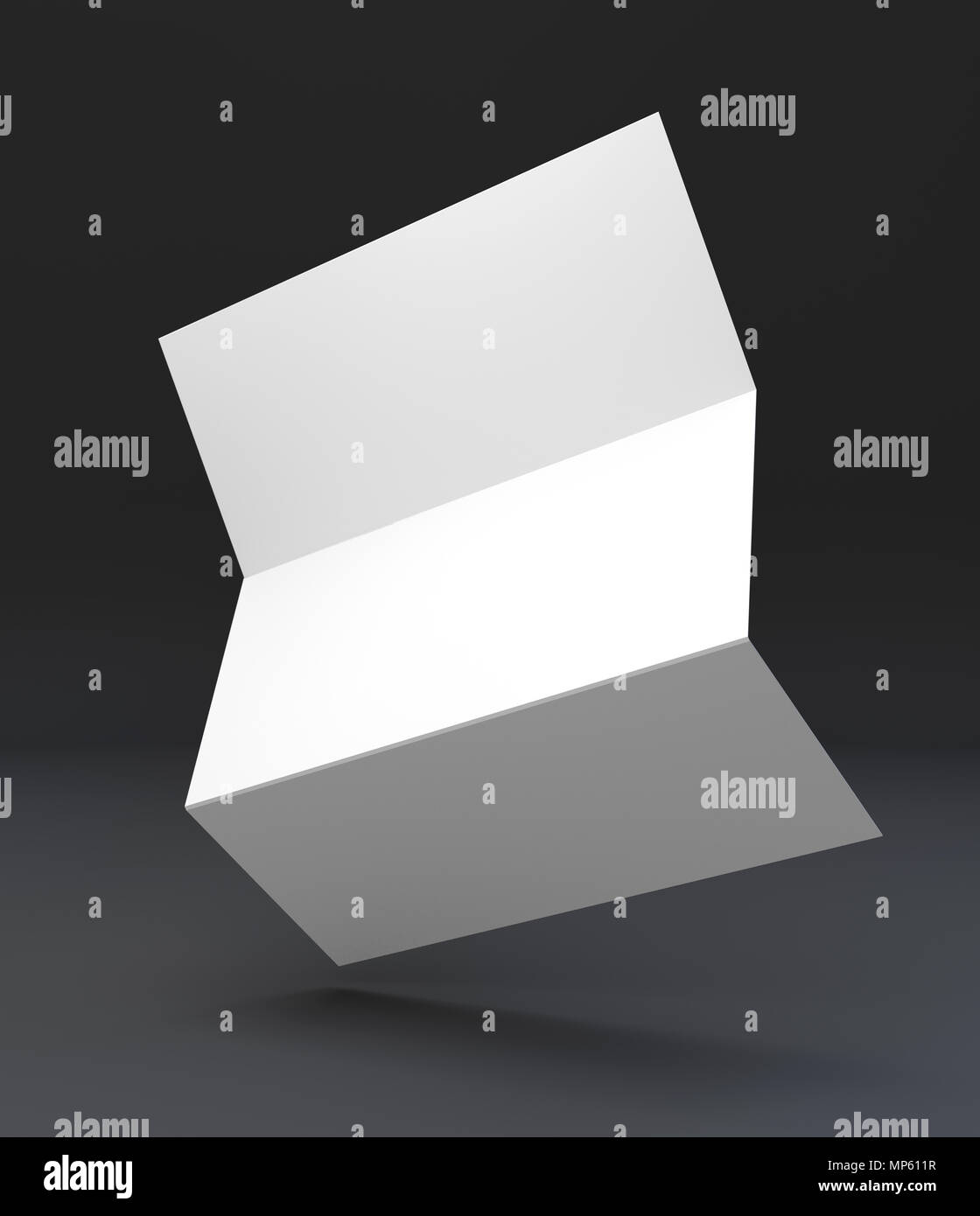 Tri-fold leaflet A4 mockup, DL brochure, DL flyer, 3D rendering Stock ...