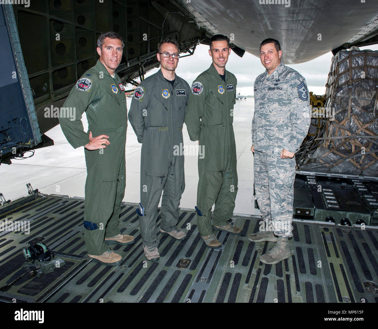 From left, U.S. Air Force Col. John Klein, Senior Airman Edward Eva ...