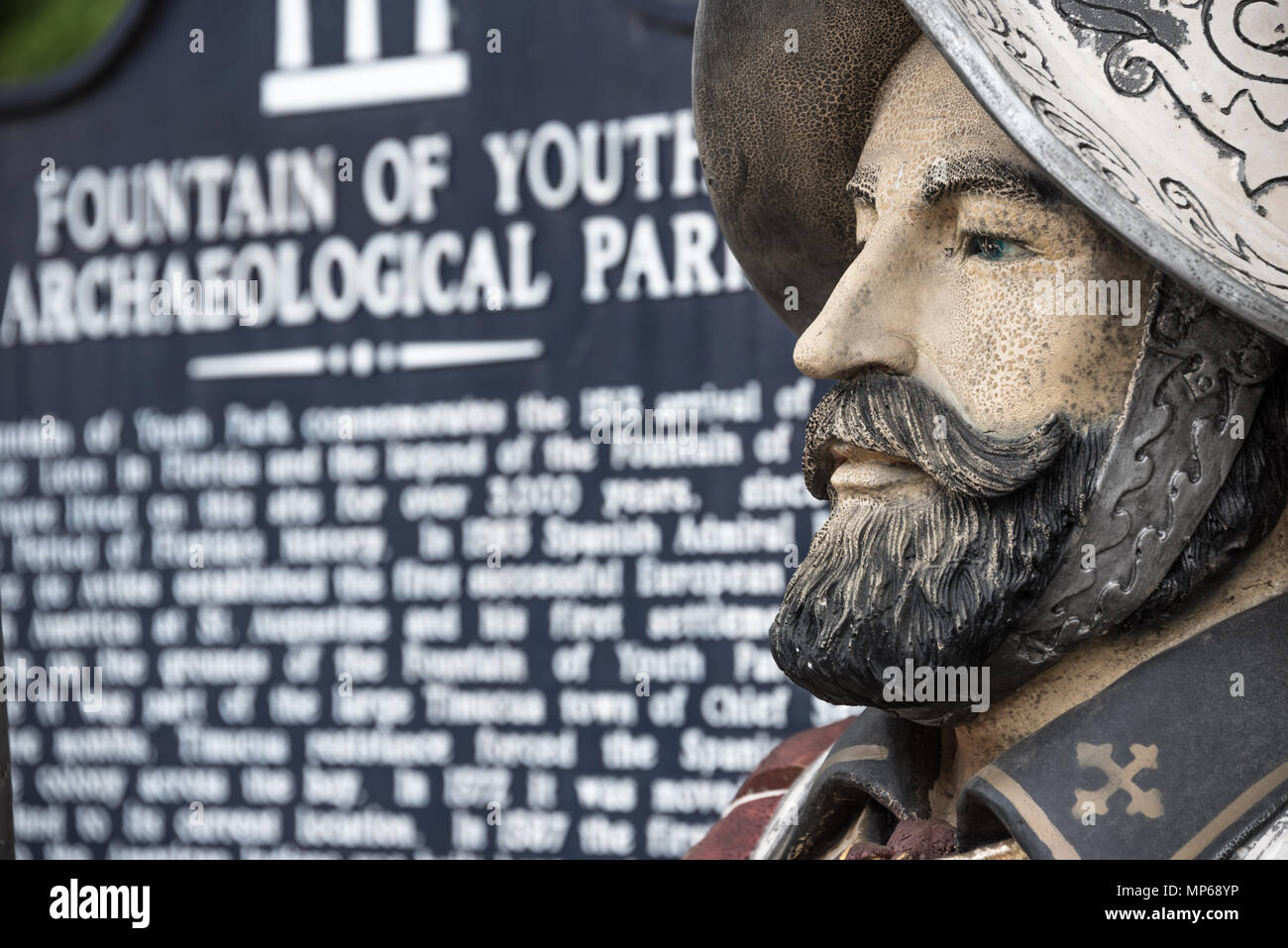 Historical marker at Ponce de Leon's Fountain of Youth Archaeological ...