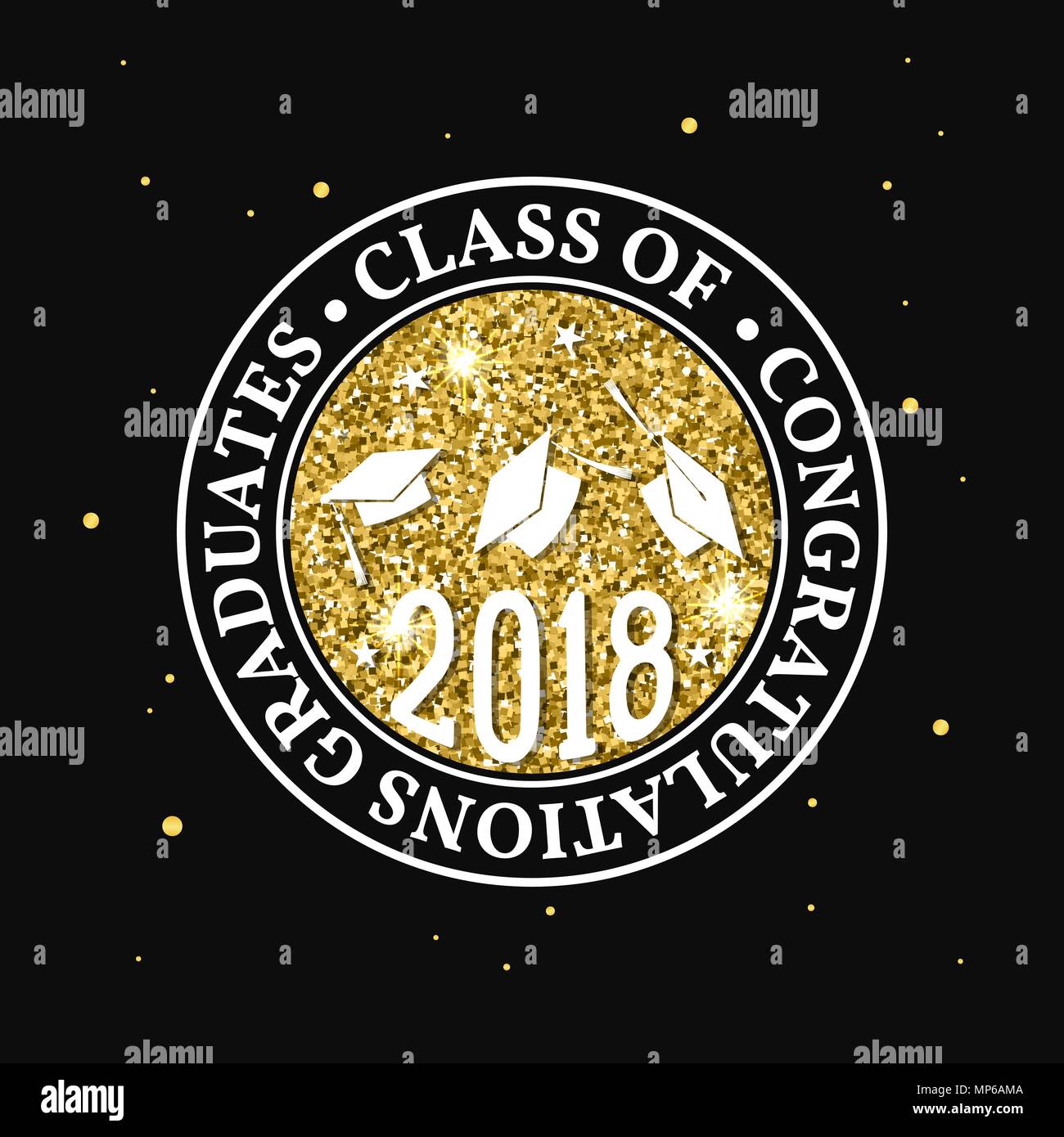 Vector Class of 2018 badge. Concept for shirt, print, seal, overlay or ...
