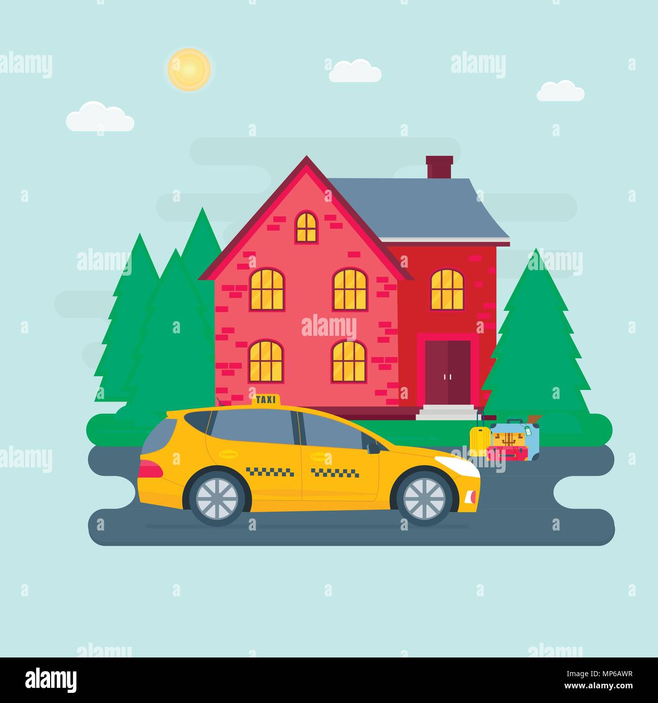 Yellow cargo car on Stock Vector Images - Alamy