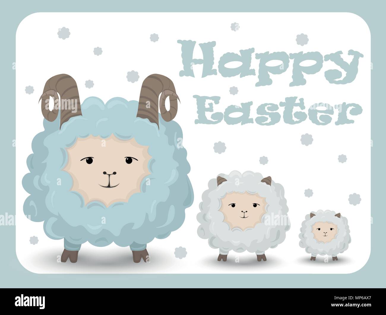 Happy Easter card with sheep Vector. Holiday background Stock Vector ...