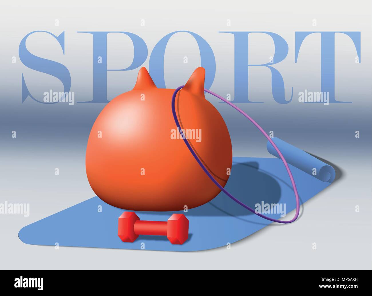 Sport equipment Vector. Fitness goods. gray background Stock Vector ...