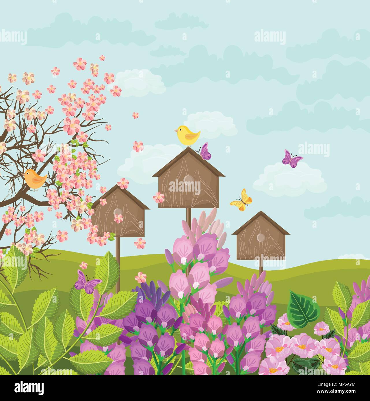 Beautiful garden houses Stock Vector Images - Alamy