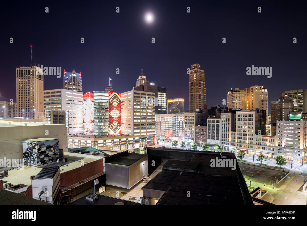 View of downtown Detroit, USA, from above Stock Photo - Alamy
