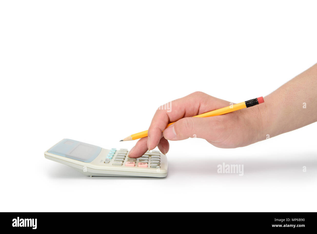 Businessman hand holding using calculator hi-res stock photography and ...