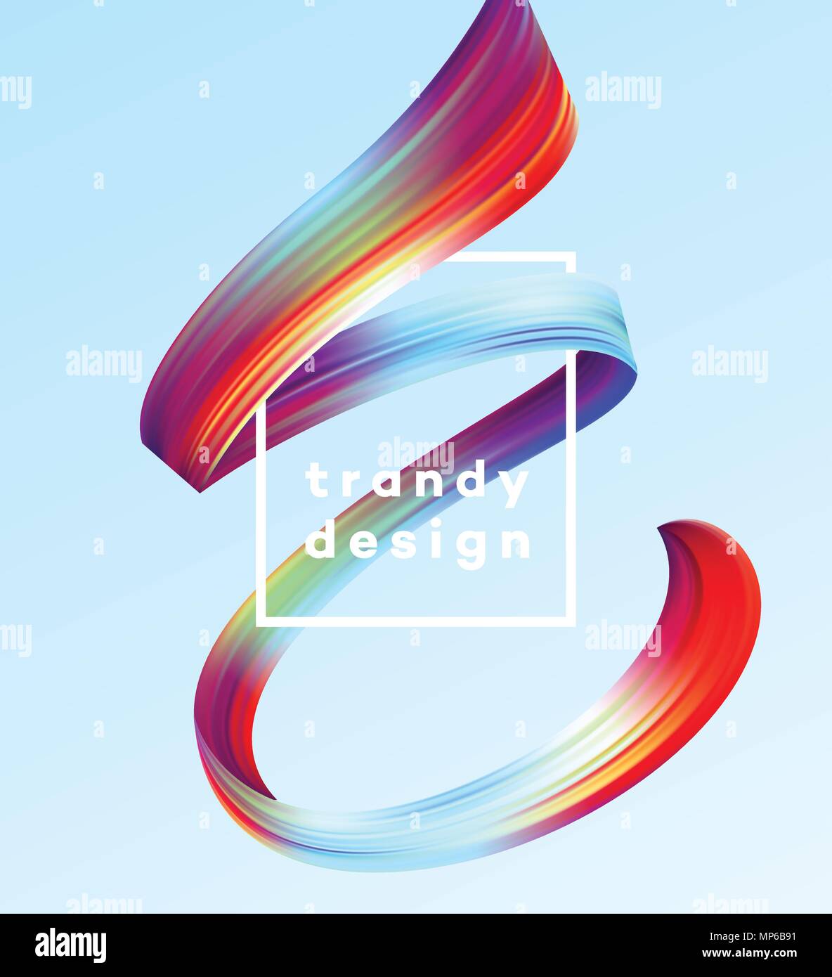 Modern colorful flow poster. Wave Liquid shape in blue color background ...