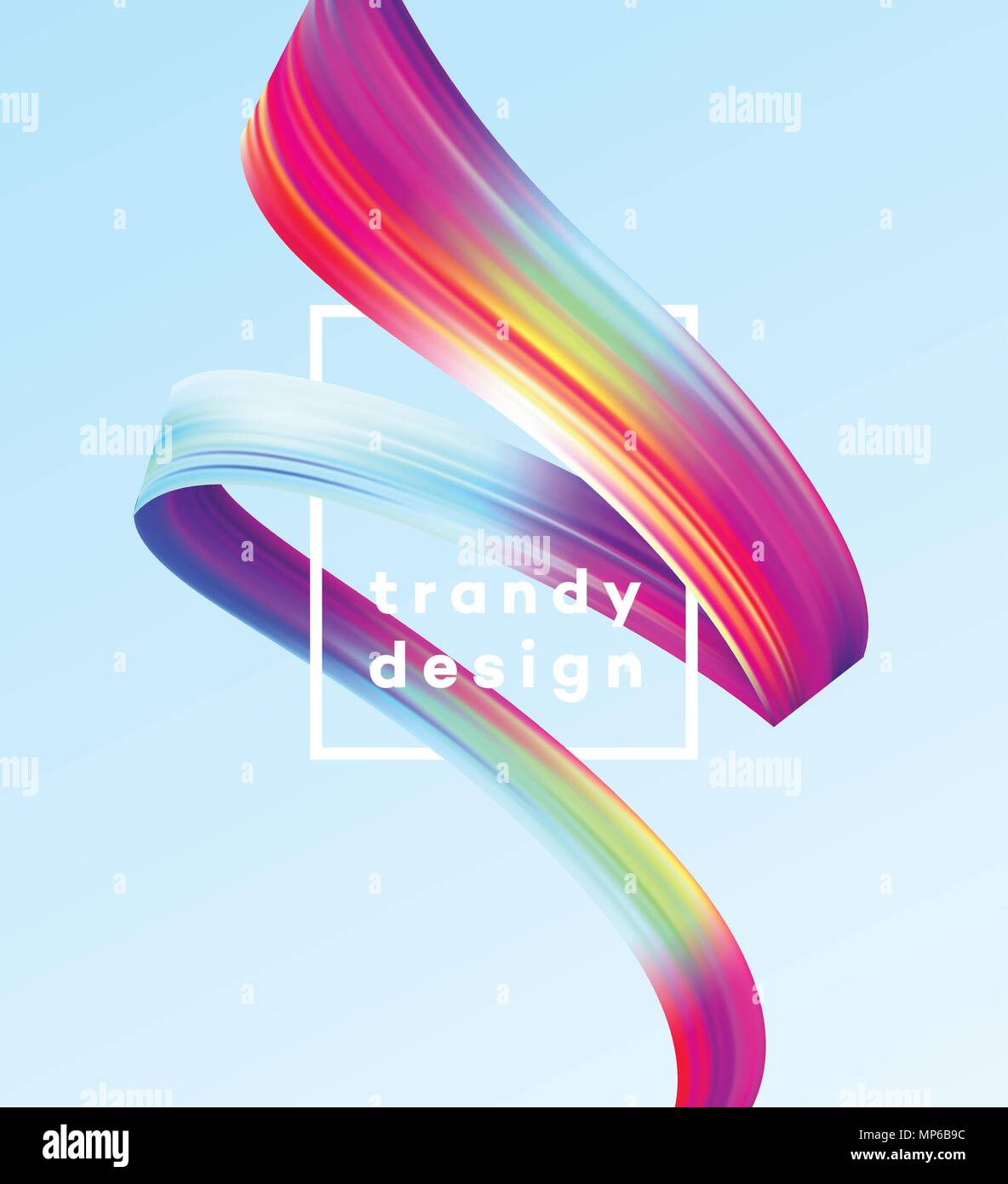 Modern colorful flow poster. Wave Liquid shape in blue color background ...