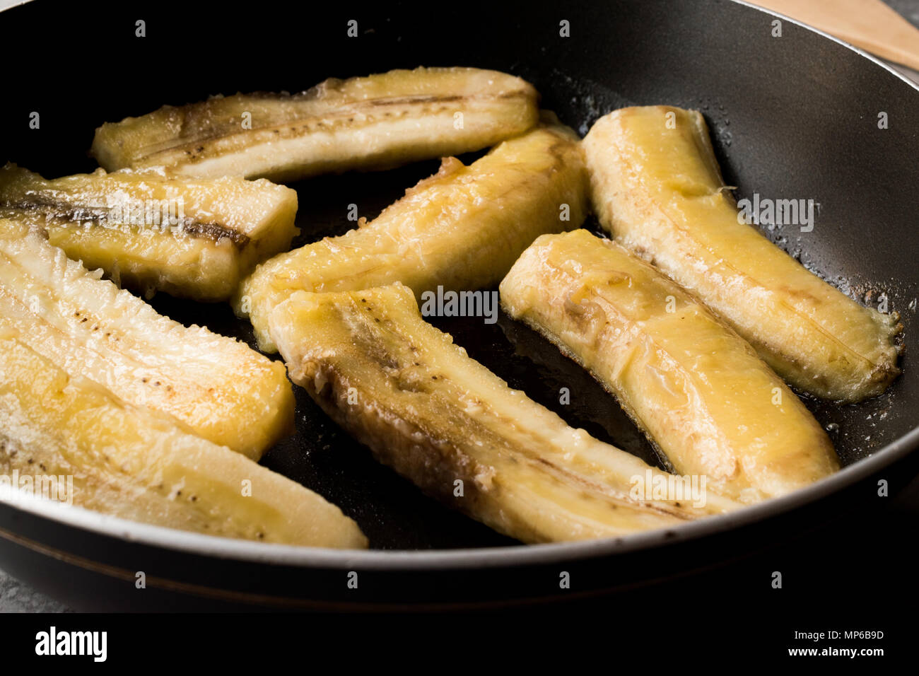 Homemade Sauteed Fried Bananas in Pan. Organic Food Stock Photo - Alamy