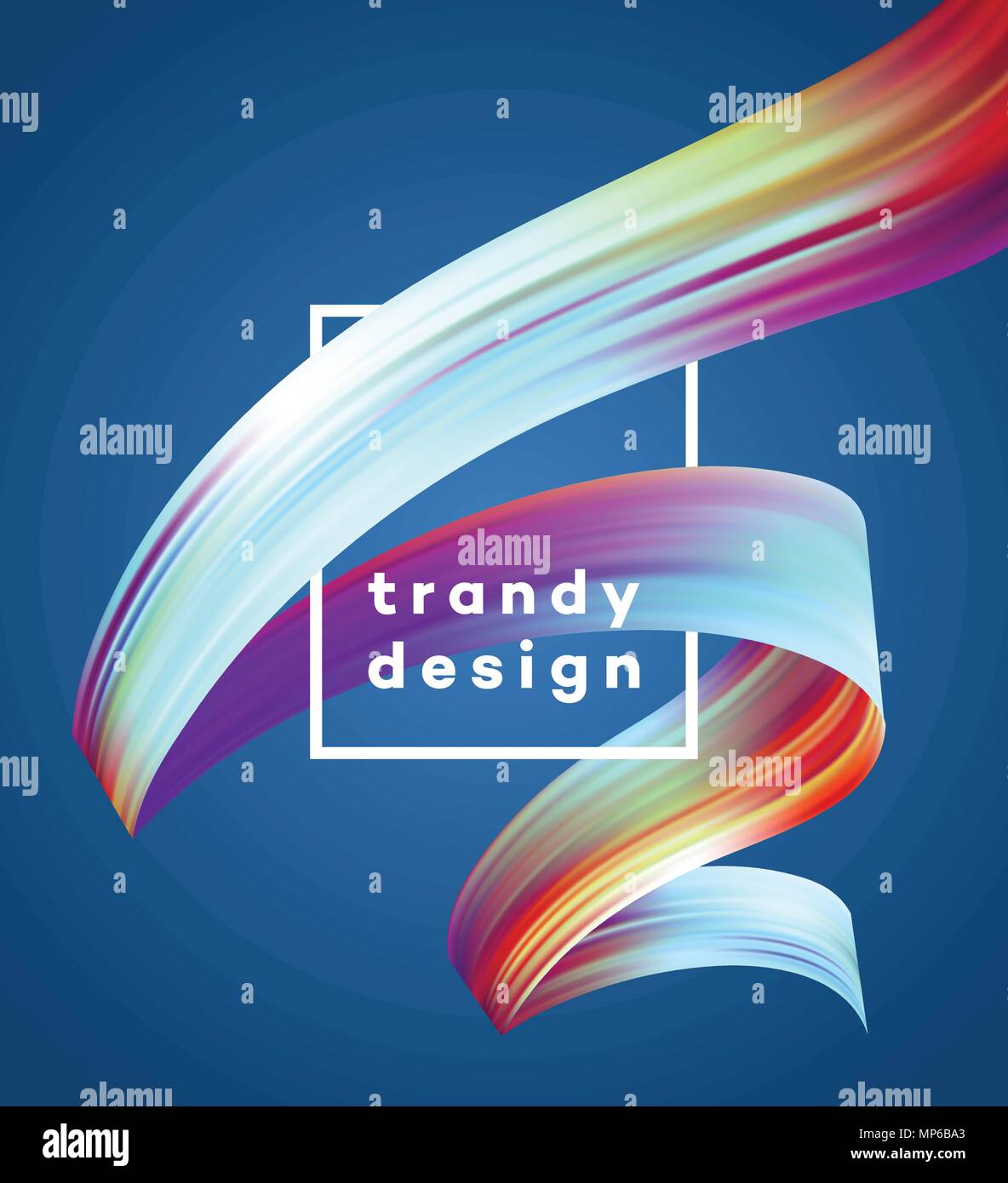 Modern colorful flow poster. Wave Liquid shape in blue color background ...