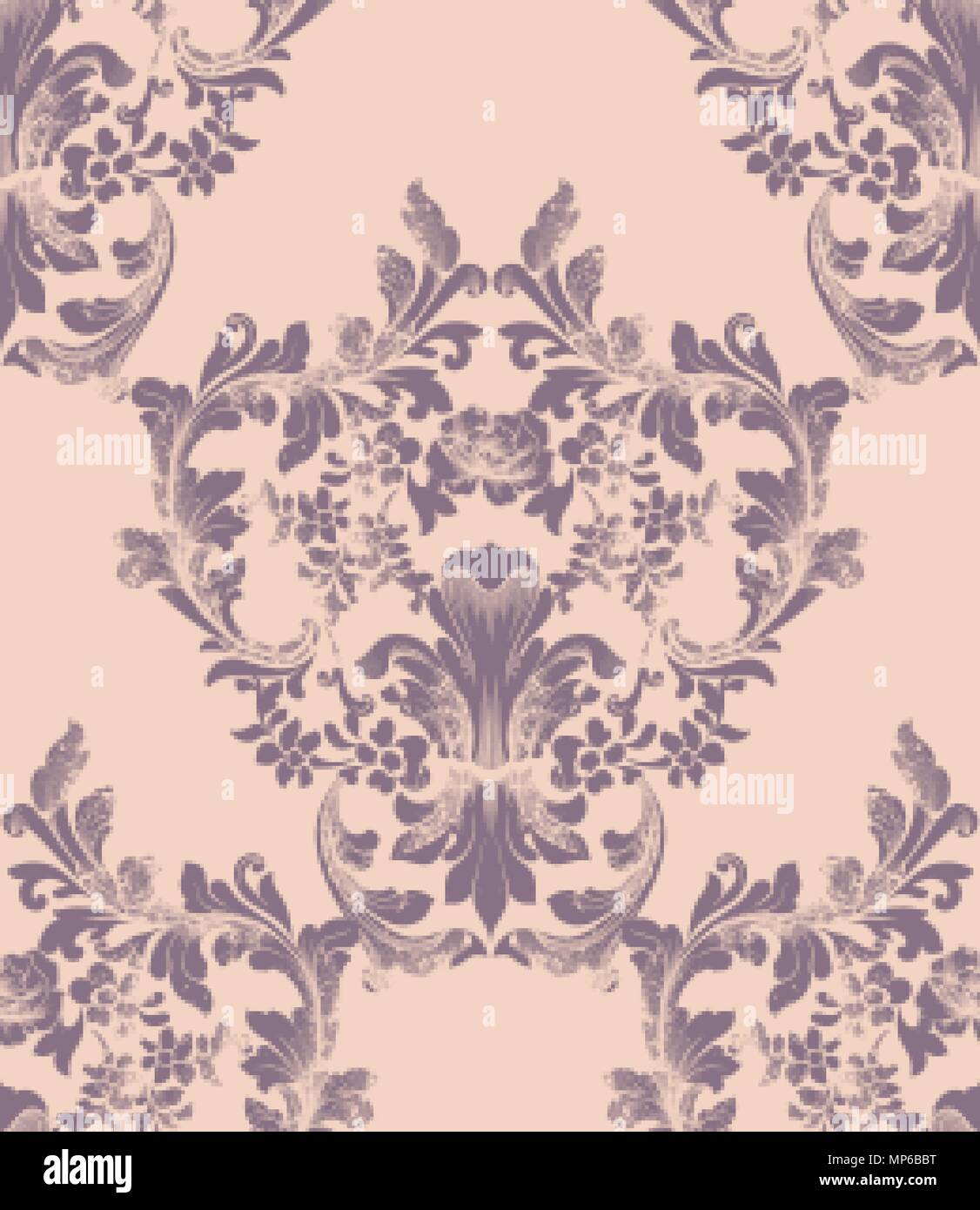 Damask pattern ornament decor Vector. Baroque fabric texture ...