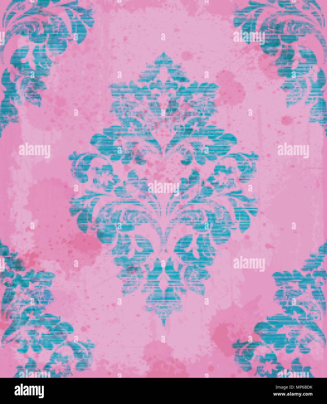 Damask pattern ornament decor Vector. Baroque fabric texture ...