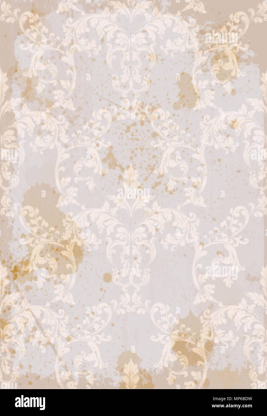 Damask pattern ornament decor Vector. Baroque fabric texture ...