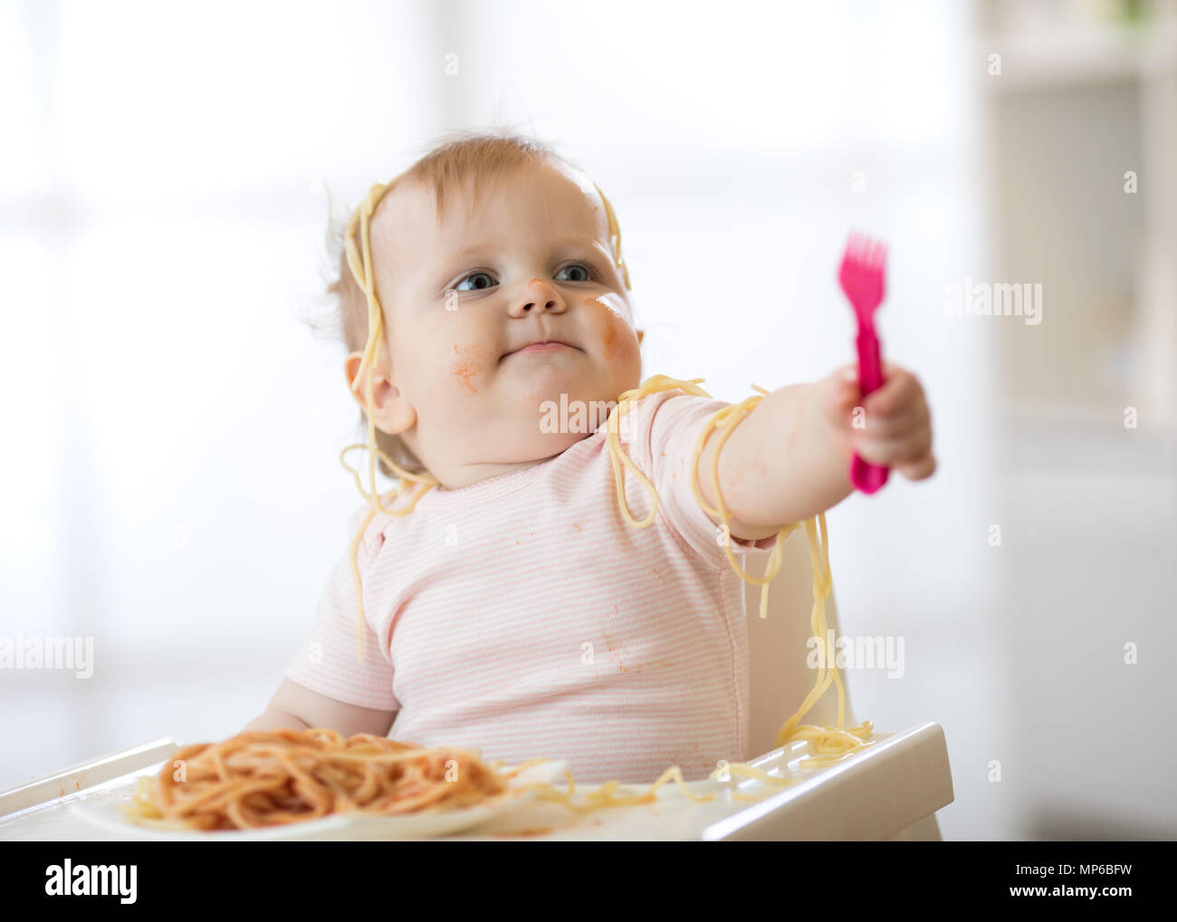 Baby weaning mess hi-res stock photography and images - Alamy