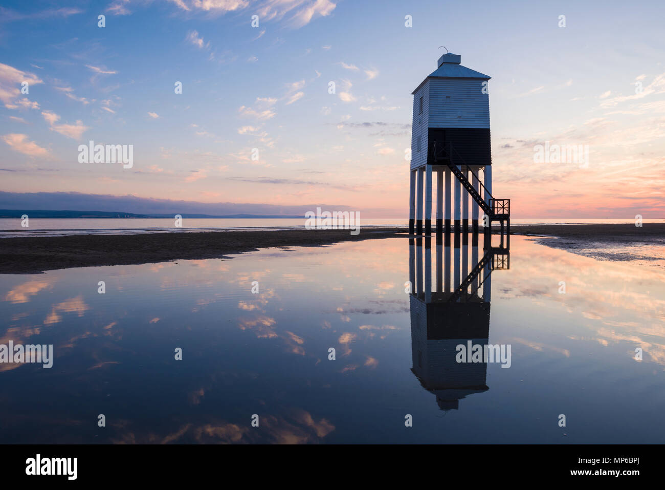 The Low Lighthouse on the beach at Burnham-on-Sea overlooking ...