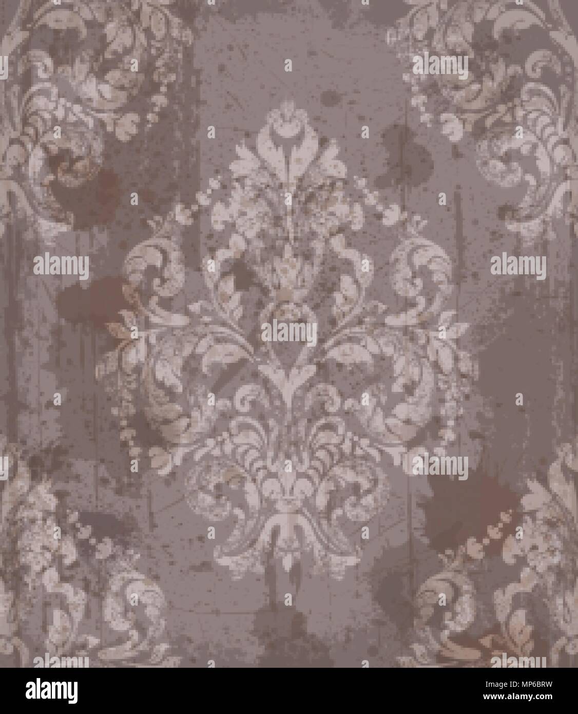 Damask old pattern ornament decor Vector. Baroque fabric texture ...