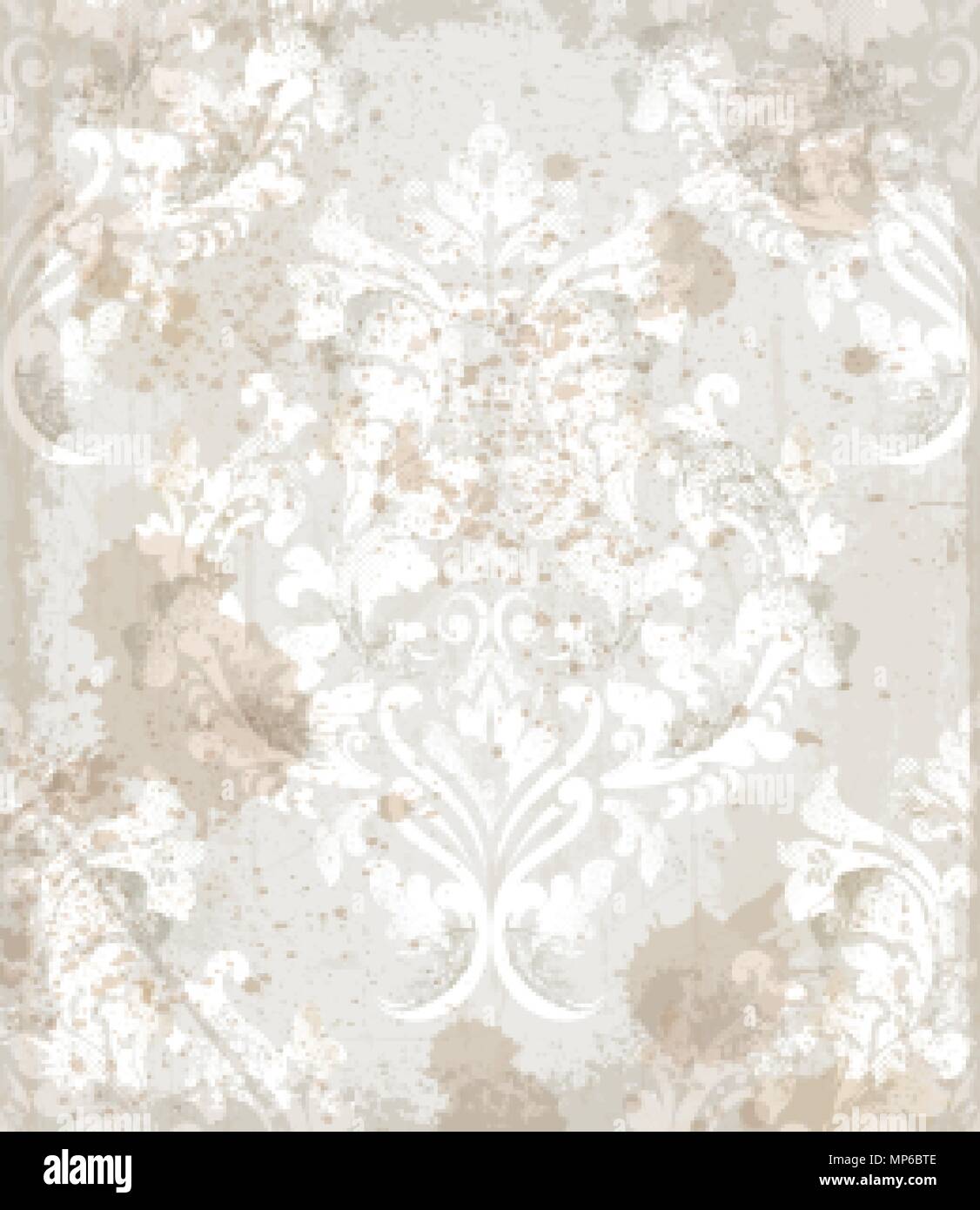 Damask old pattern ornament decor Vector. Baroque fabric texture ...