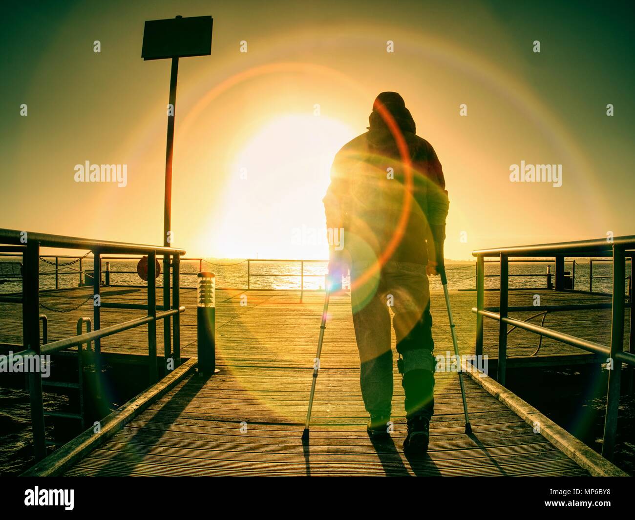 Gloomy nostalgic silhouette of sad lonely melancholic adult man with ...