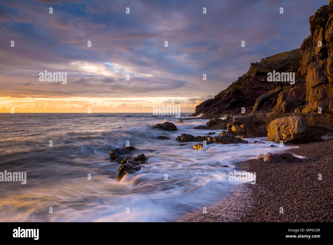 Hurlstone Point and Bossington Beach in Porlock Bay. Exmoor National ...