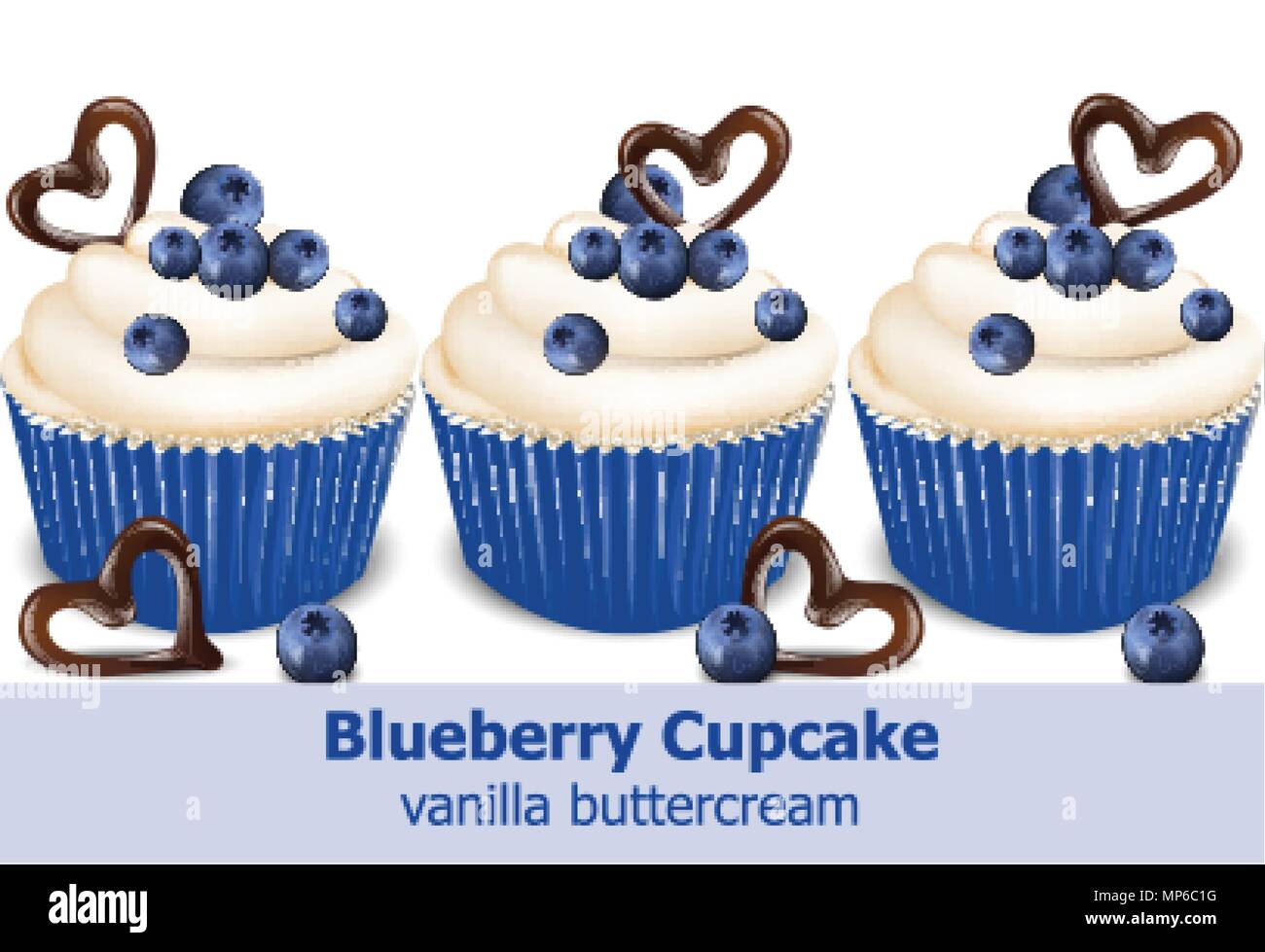 Blueberry cupcakes Vector realistic. 3d detailed dessert illustration Stock Vector Image & Art ...