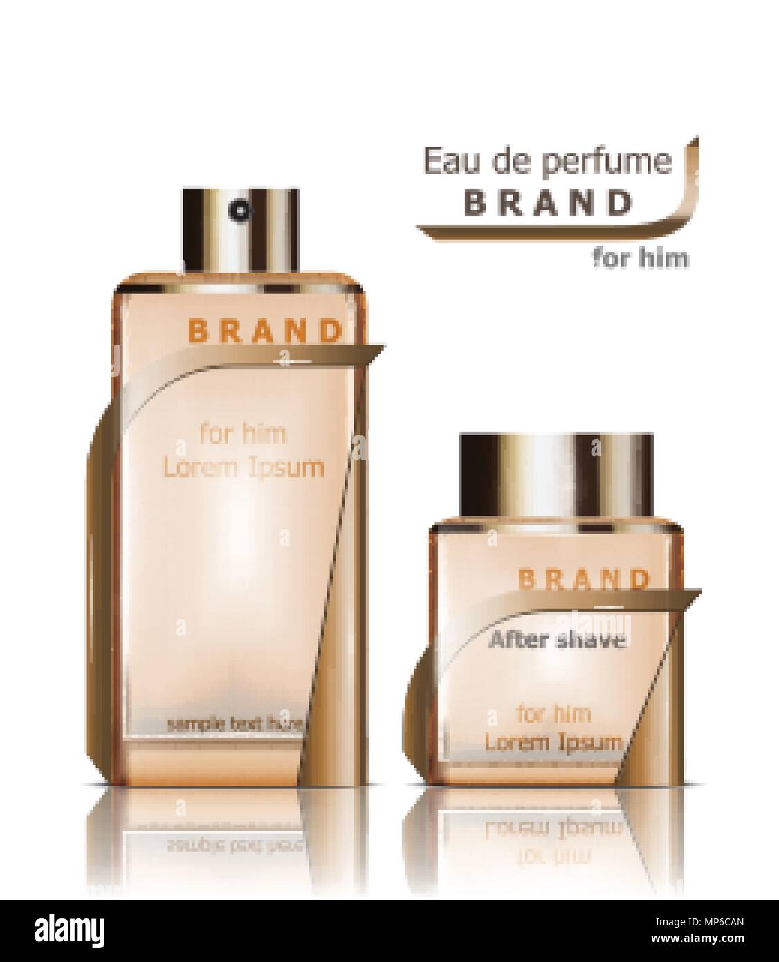 Perfume bottles Vector. Product packaging realistic detailed 3d ...