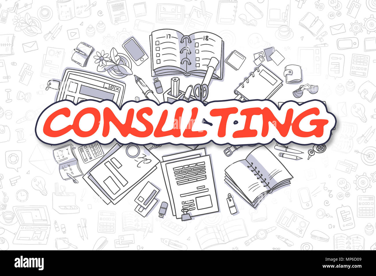Consulting - Cartoon Red Word. Business Concept Stock Photo - Alamy
