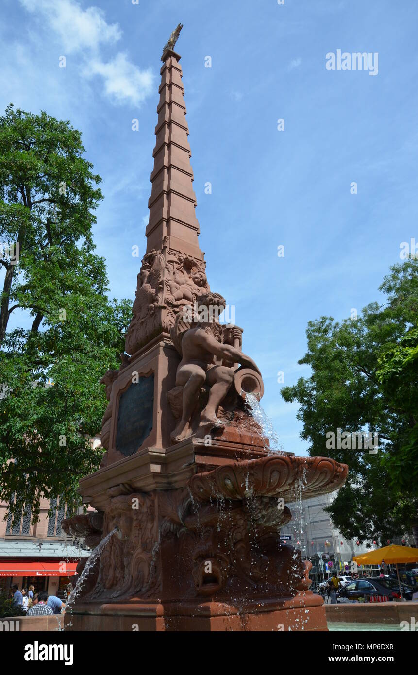 Frankfurt, Germany - Liebfrauenberg-Brunnen late baroque fountain Stock ...