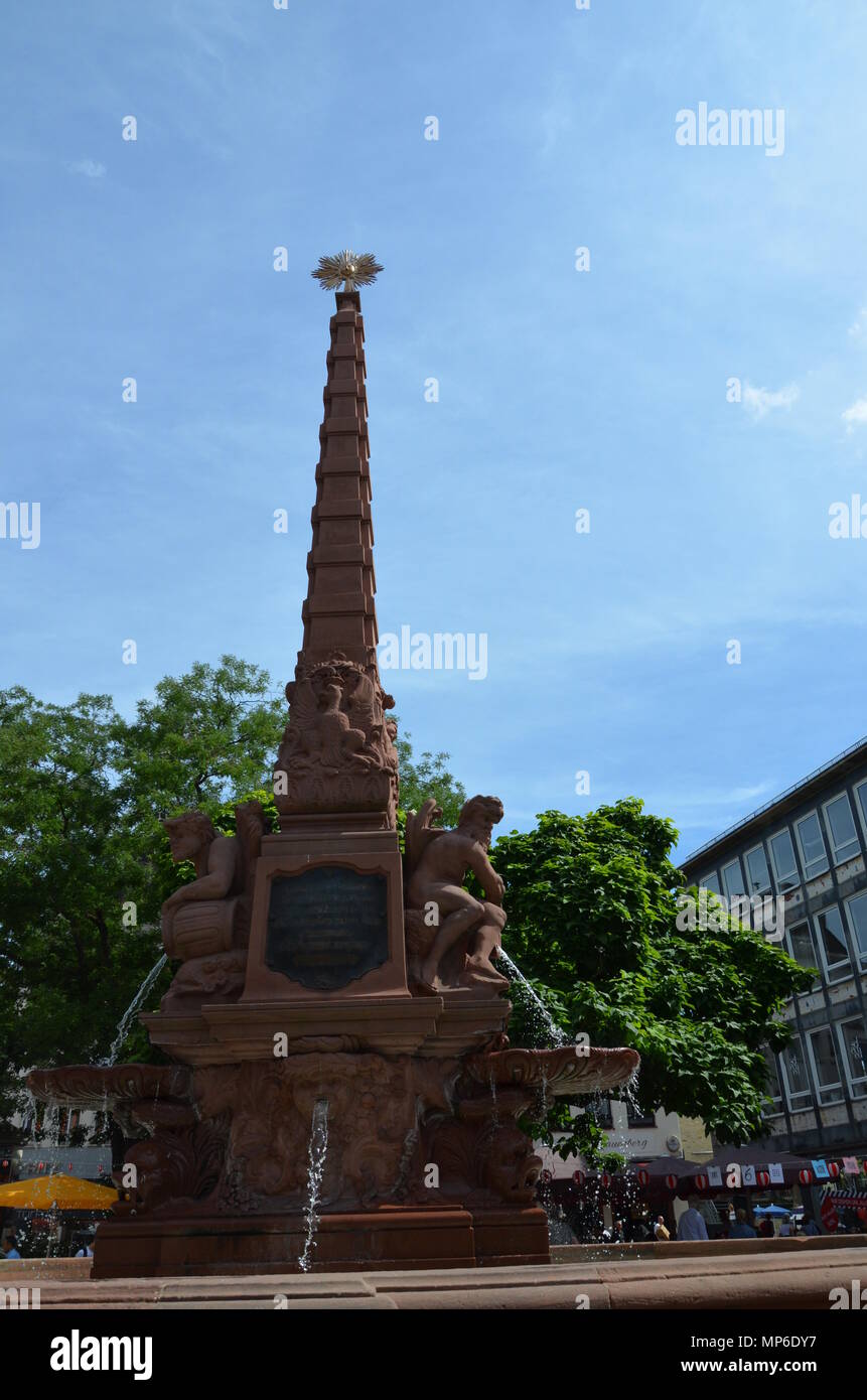 Frankfurt, Germany - Liebfrauenberg-Brunnen late baroque fountain Stock ...