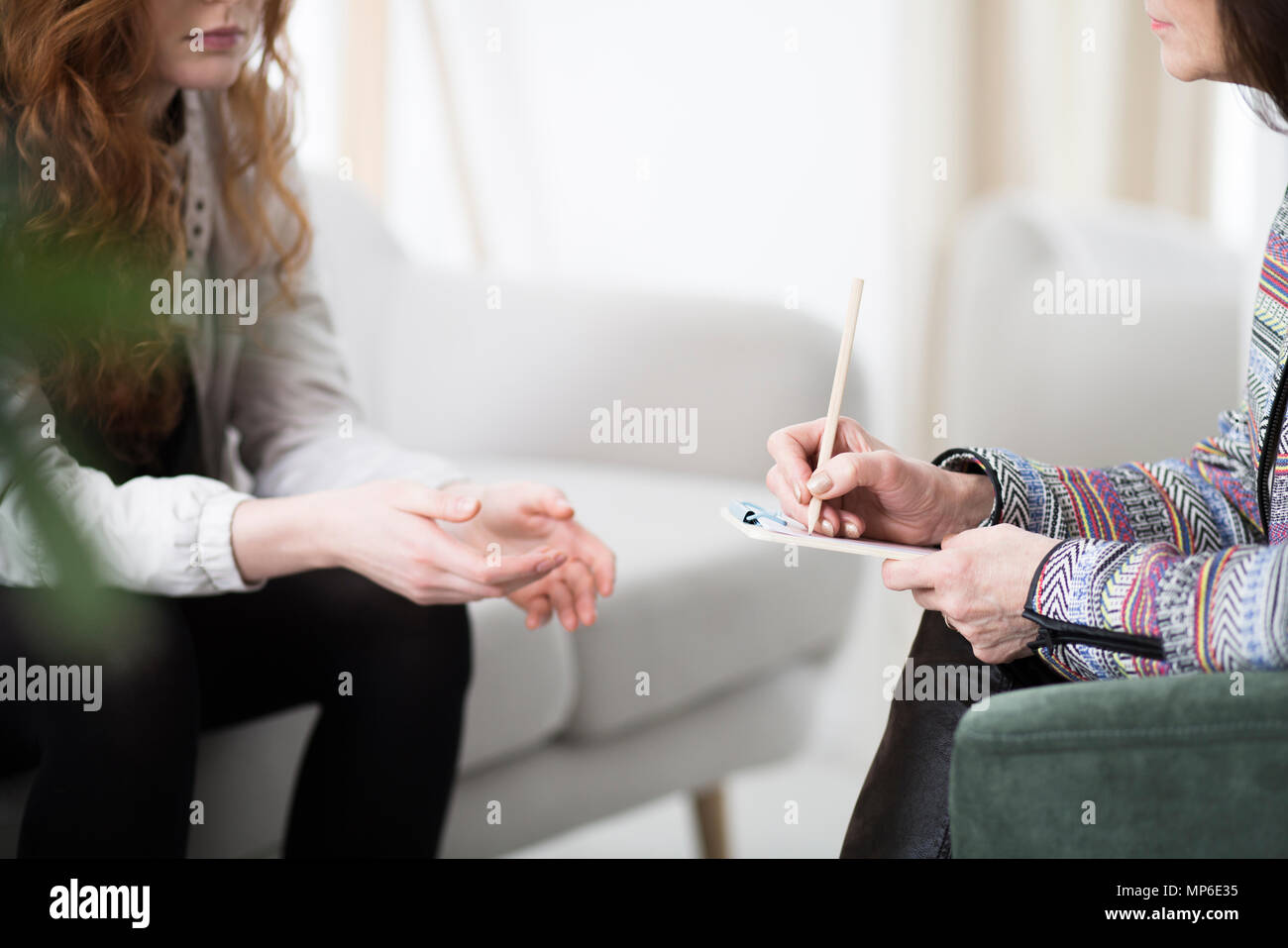 Female therapist notes hi-res stock photography and images - Alamy