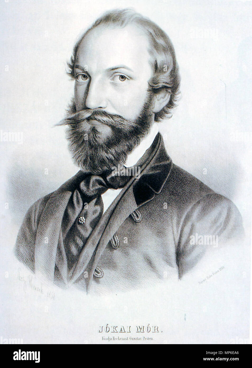 969 Pecz Rohn Portrait of Mór Jókai 1858 Stock Photo - Alamy