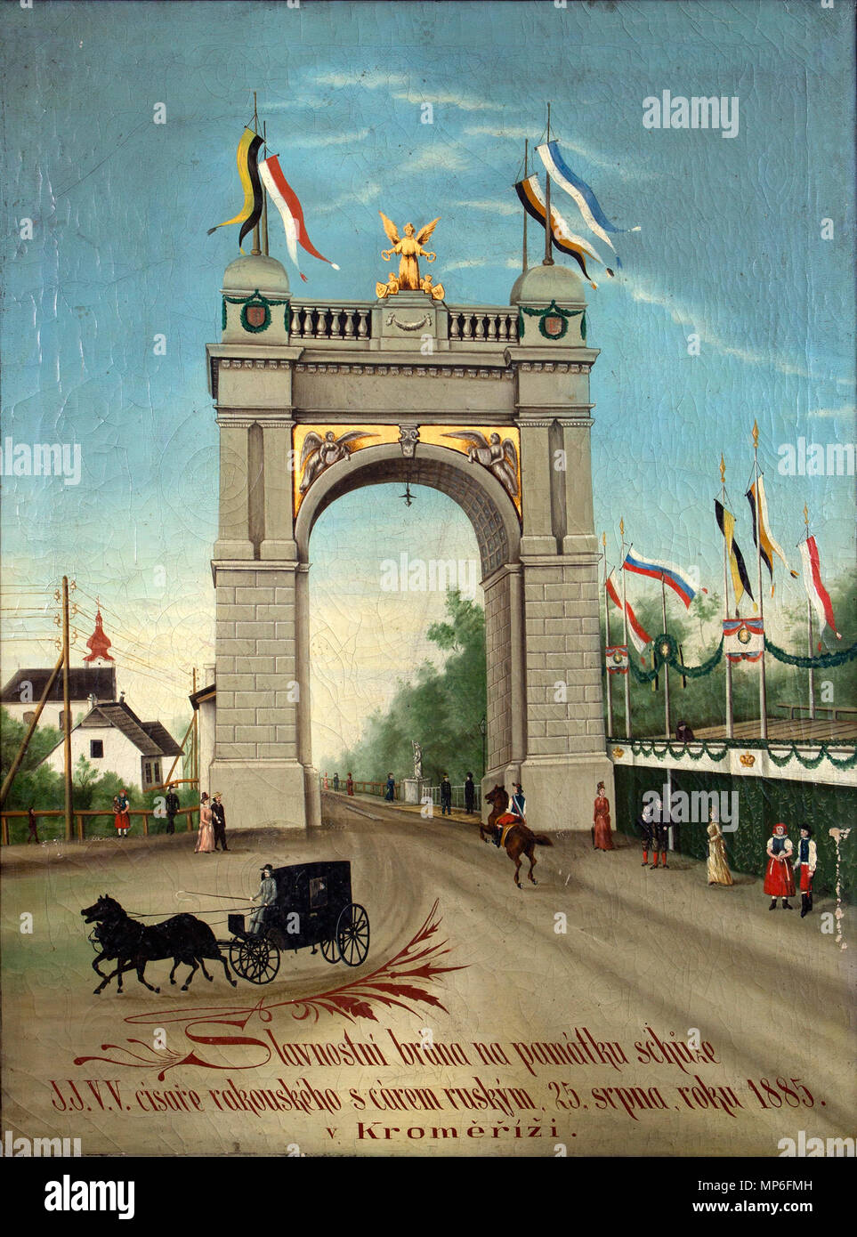 938 Obraz Antonína Tomáše Becka, slavnostní brána k příjezdu císařů v ...