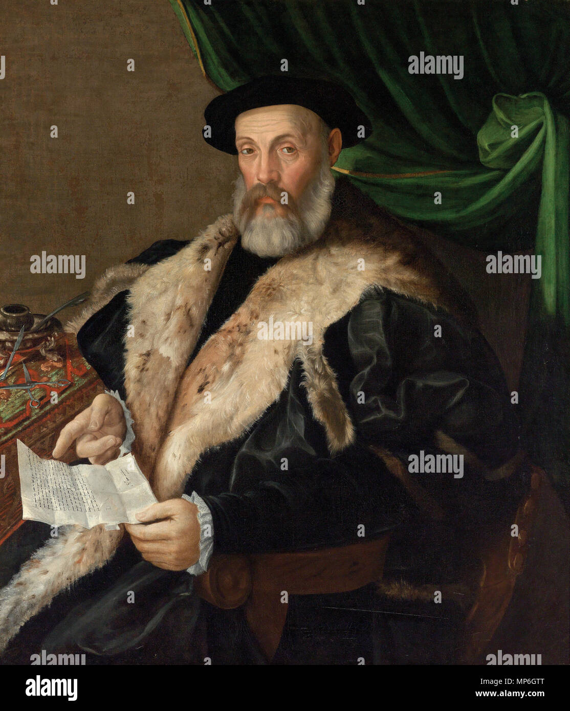 English: Portrait of an Elderly Gentleman in a Fur-trimmed Coat ...