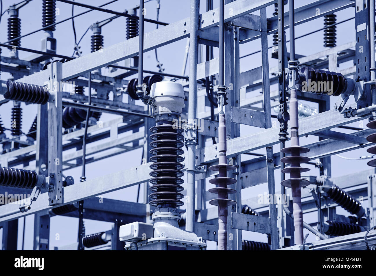 Power station structure detail. Energy plant. Electrical production ...