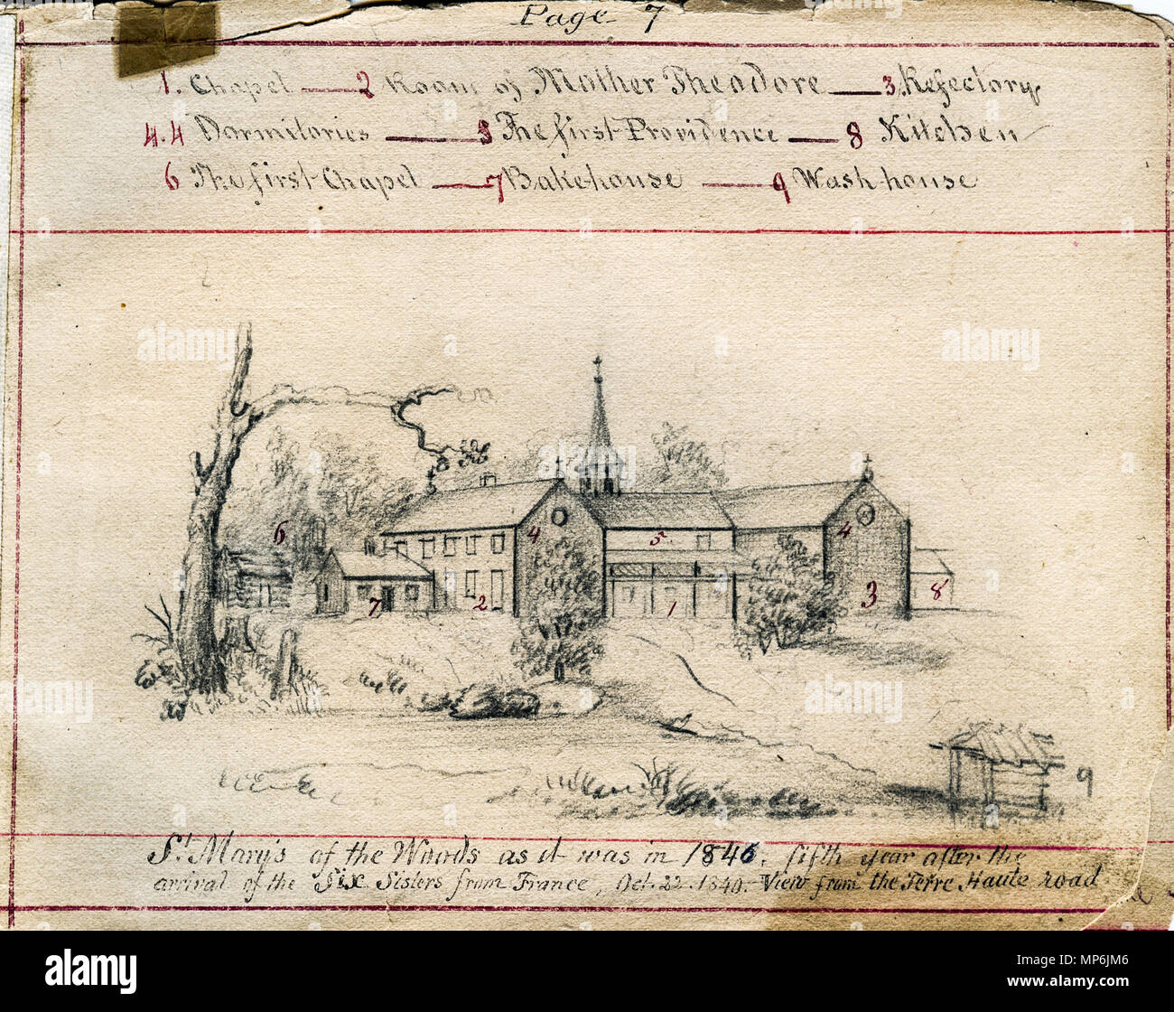 Bound book of sketches of Saint Mary's grounds, mainly by Sister ...