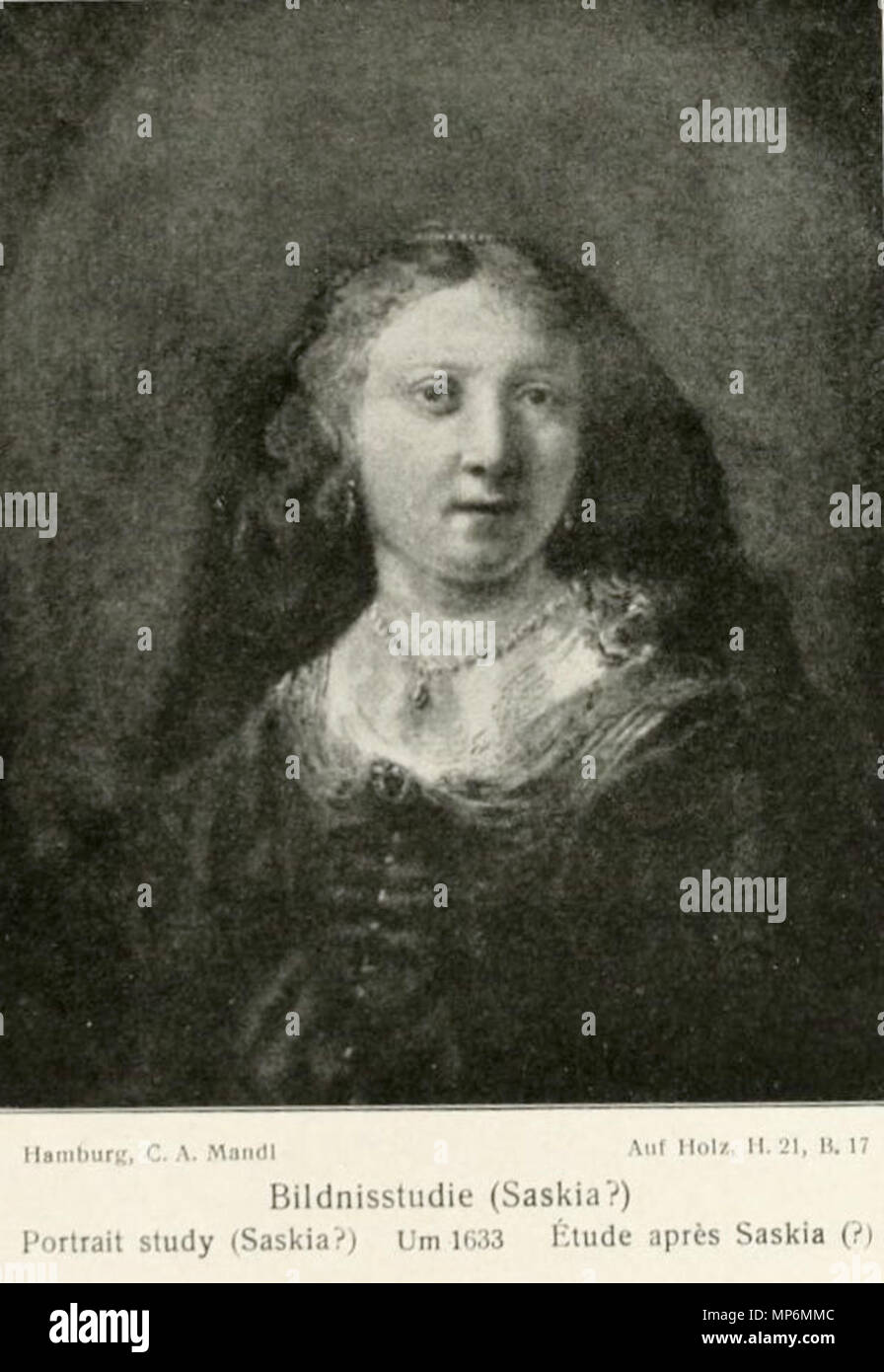 English: Saskia circa 1633. 1049 Rembrandt - Saskia Stock Photo - Alamy