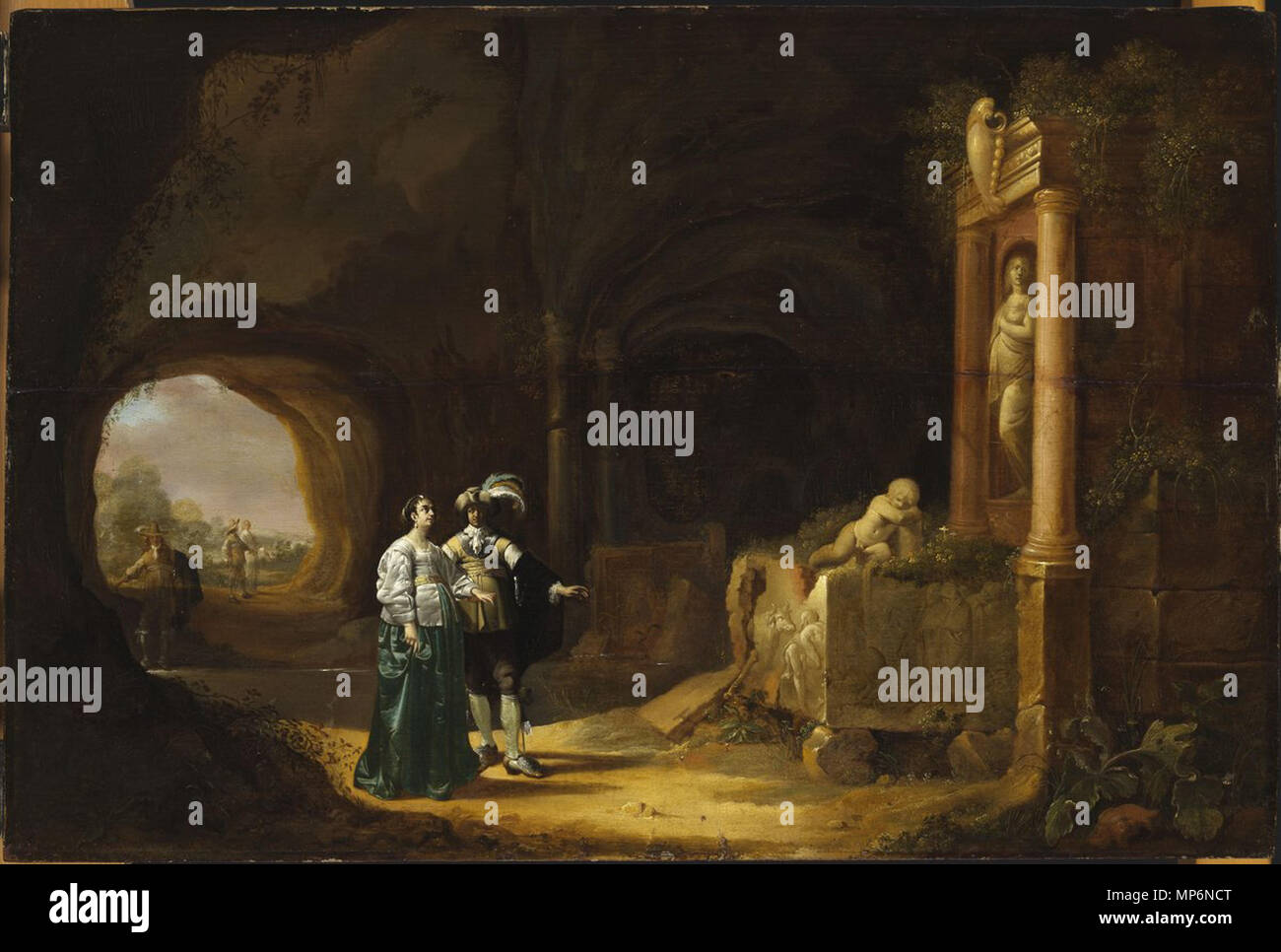 English: Grotto with a Walking Couple between 1630-1674 and. 682 Jacob ...