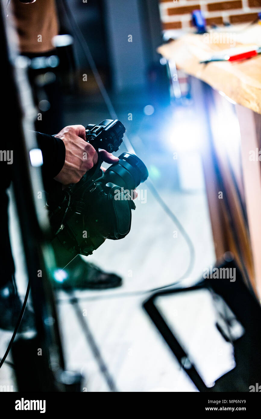 camera operator working with a cinema camera Stock Photo - Alamy