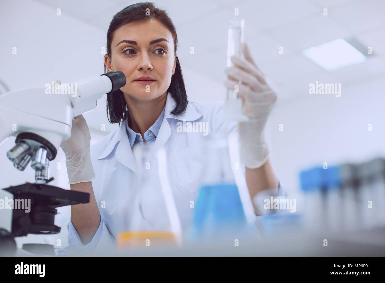 Genetics lab female researcher hi-res stock photography and images - Alamy