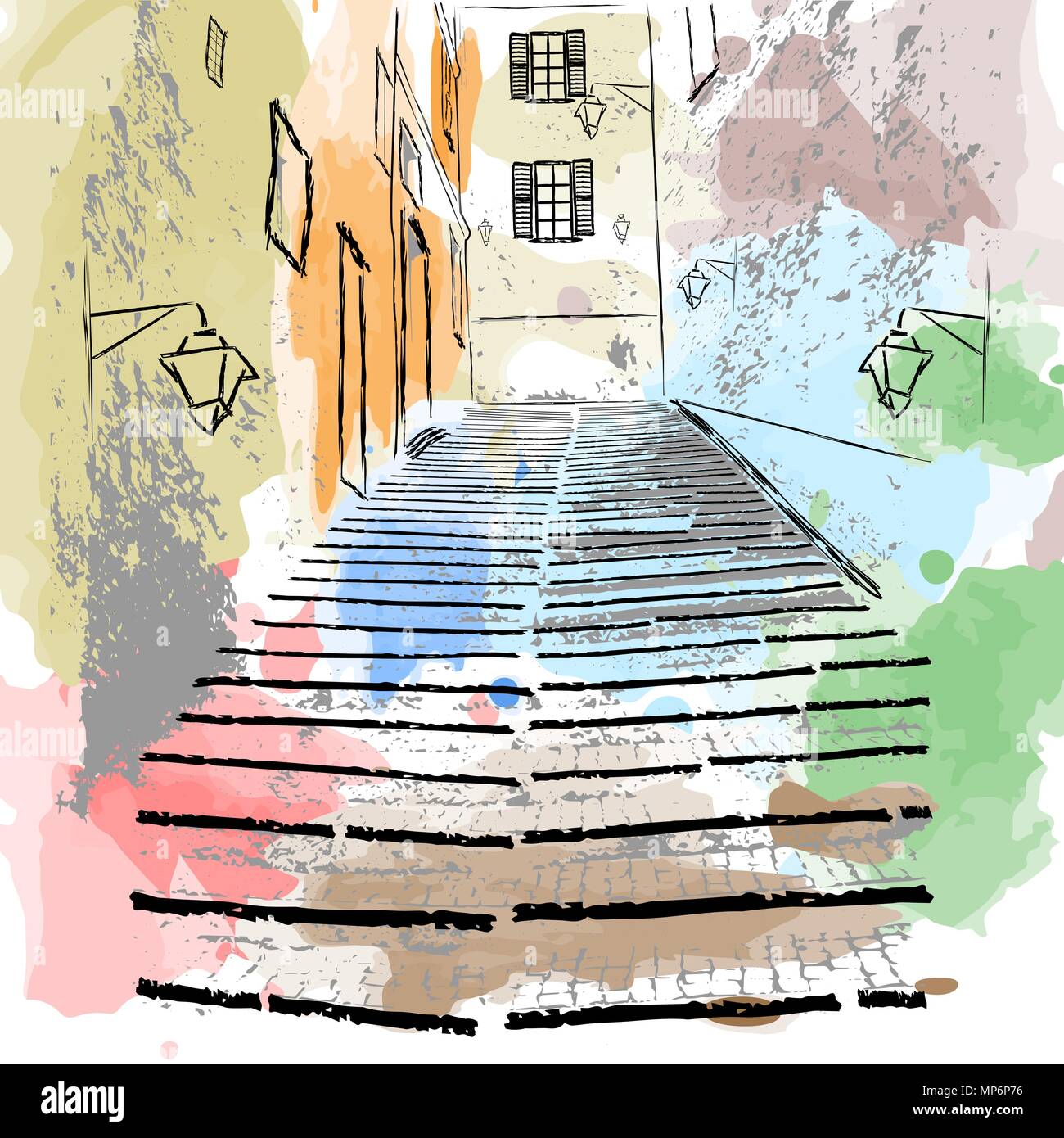 Decorative european painting Stock Vector Images - Alamy