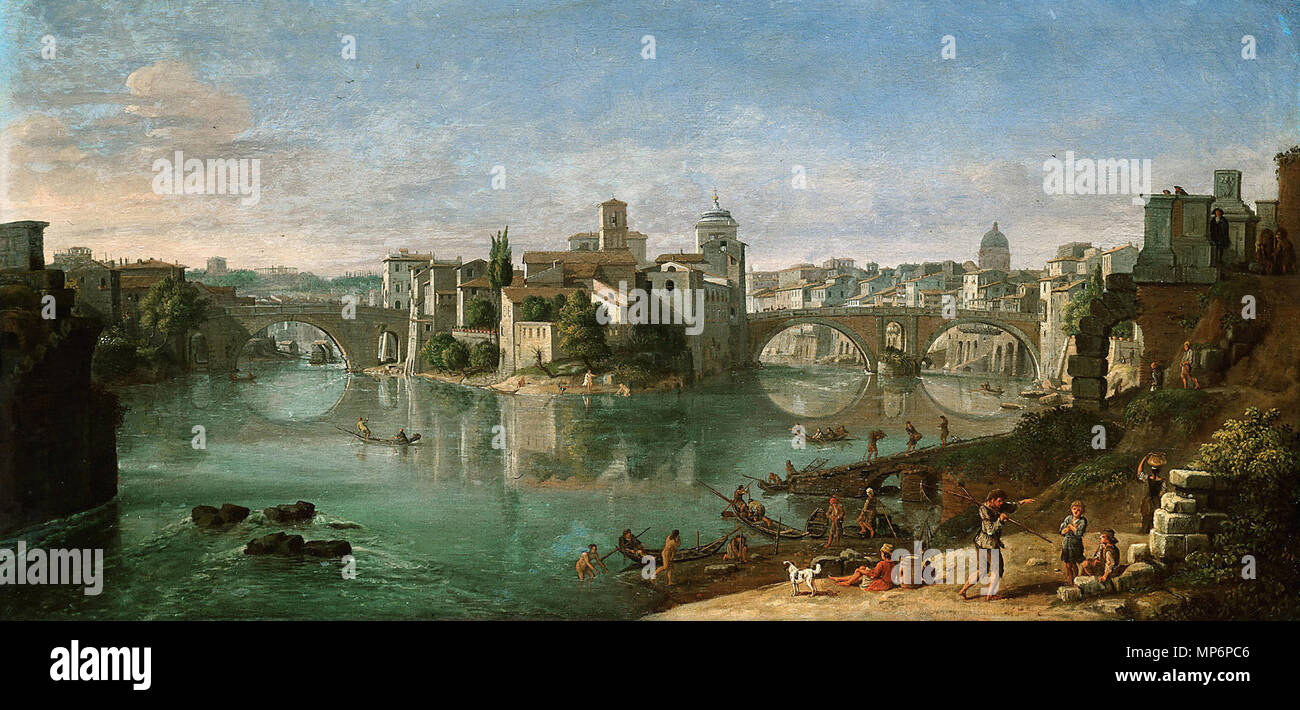 View of Tiber in Rome 1685. 1270 Gaspar van Wittel - View of the Tiber ...