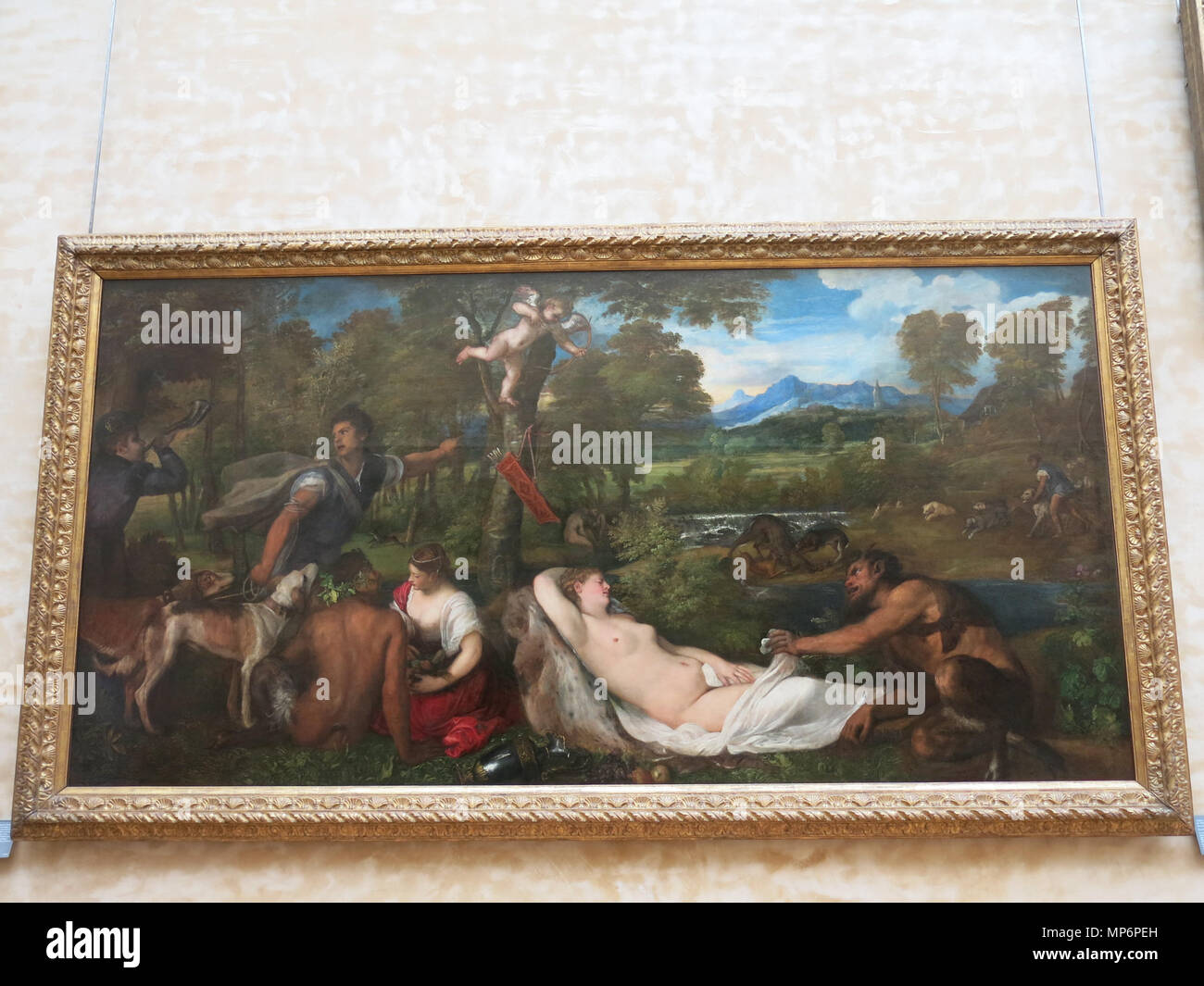 Jupiter et Antiope (le Titien) English: Jupiter and Antiope (Pardo Venus) 1535-40, reworked c ...