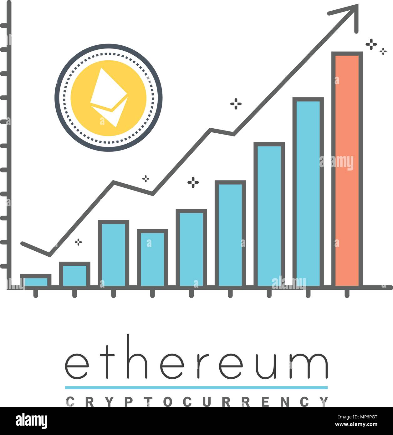 Ethereum trading diagram design vector illustration Stock Vector Image ...