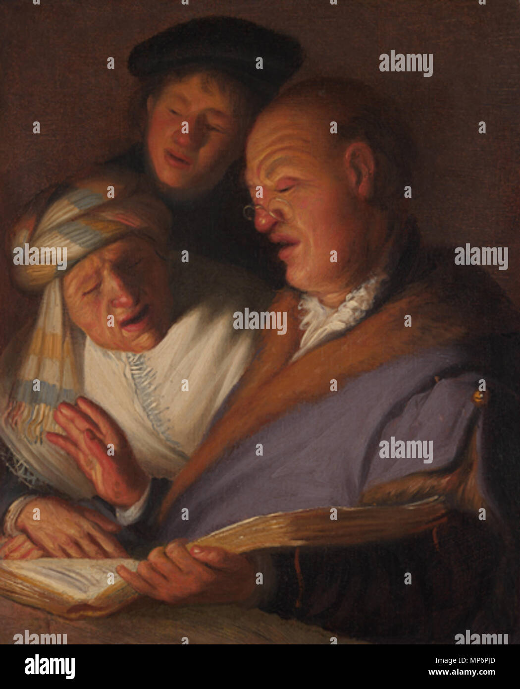 Three Singers (Allegory of Hearing) . English: One of five oil-on-board ...