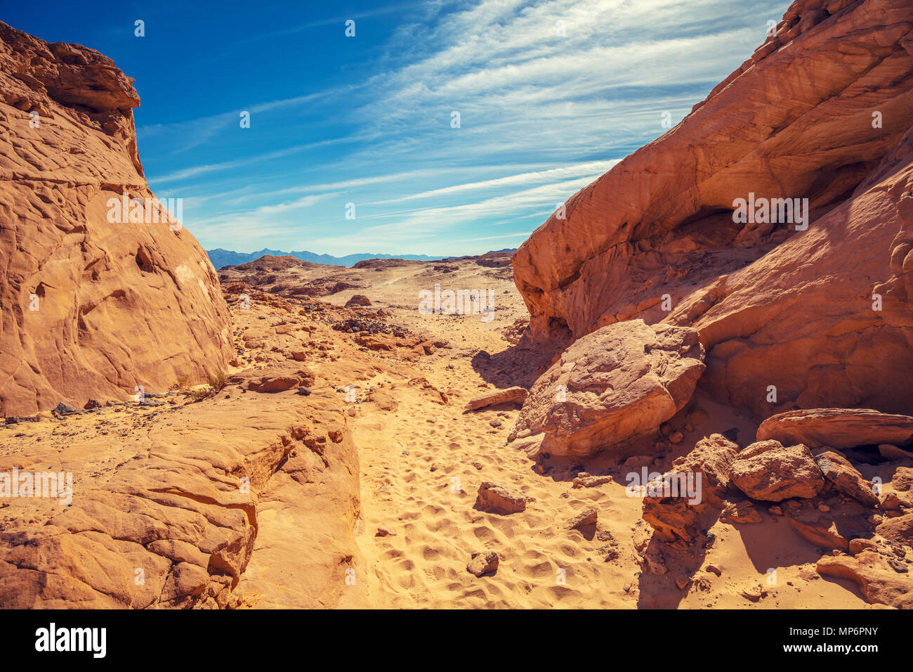 Sandstone rock in Timna park, Israel Stock Photo - Alamy