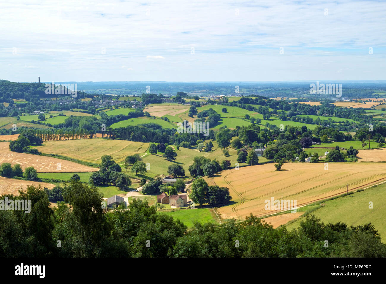 Summer view from the Cotswold Edge looking towards the Tynedale ...
